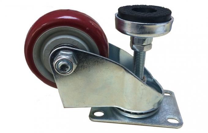 Metal Pipe Adjuster PVC / PU Heavy Duty Caster Wheels for Pipe Rack System